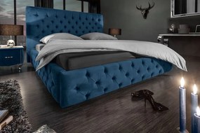 Designová postel Laney 160x200 cm tmavě modrý samet