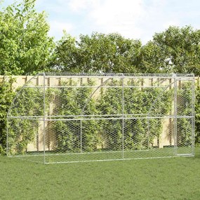 Psí kennel 2 ks Stříbrná 4 x 2 x 2 m Pozinkovaná ocel 3368333