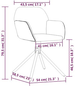 Otočné jídelní židle 2 ks krémové samet - Default Title