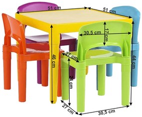 Kondela Dětský set 1+4, vícebarevný, ZILBO