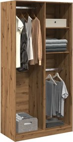 Šatní skříň dub artisan 100 x 50 x 200 cm kompozitní dřevo 3307773