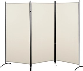 HOMCOM 3-panelový paravan 253x50x182 cm skládací paravan s 6 kovovými nohami, ochranný paravan pro kancelář a ložnici, béžový