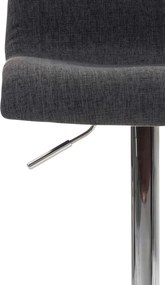 Sada 2 barových židlí Hoover látka chromovaná konstrukce – tmavě šedá