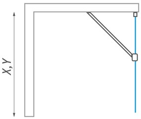 Roth Čtvercový nebo obdélníkový sprchový kout GDO1N+GBN Varianta: šířka dveří: 90 cm, šířka pevné stěny: 80 cm, orientace: Uni - (GDO1N/900_GBN/800), Barva profilů a typ výplně: profily: brillant, výplň: transparent