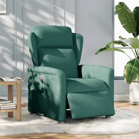 Elektrické polohovací křeslo tmavě zelené textil 3303120