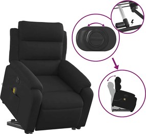 Elektrické zvedací masážní polohovací křeslo černé textil 3205018