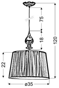 Lustr na lanku GILLENIA 1xE27/60W/230V