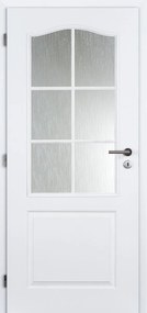 Doornite Socrates Interiérové dveře 60 L, 60 × 197 cm, lakované, levé, bílé, prosklené