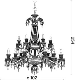 Ideal Lux - Křišťálový lustr na řetězu REDENTORE 18xE14/40W/230V pr. 102 cm čirá