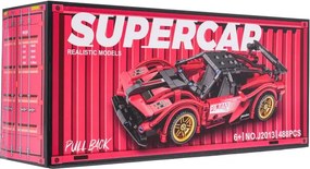 Stavebnice auta SUPERCAR No.J2013 červená - 482 dílků