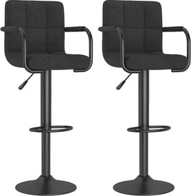 Barové židle 2 ks černé textil 334641