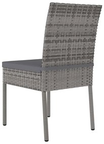 Zahradní jídelní židle 2 ks polyratan šedé,  315108