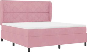 Postel s boxspringem s čelo Růžová 200 x 180 cm samet 3340999
