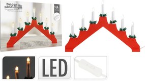 HOMESTYLING Vánoční dekorace 7 svíček LED červená KO-AX8000070