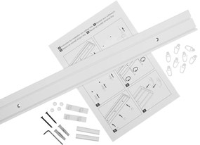 Dekodum Stropní kolejnice z PVC dvouřadá bílá Délka: 150 cm, Typ přichycení: žabky