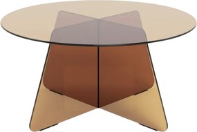 Skleněný konferenční stolek Samos 80 cm hnědý