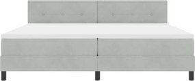 Postel s boxspringem s čelo Světle šedá 200 x 200 cm samet 3339194