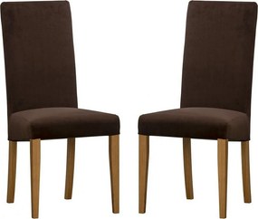 Casarredo - Komfort nábytek Dřevěná jídelní židle LUCERA, Carabu výběr barev, (2ks) | barva: szy-dub-čokoládový,potah: carabu 92