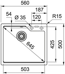 Franke Urban UBG 610-56, 560x500 mm, fragranitový dřez, pískový melír 114.0582.780