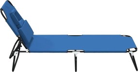 vidaXL Skládací lehátko oxfordská tkanina a práškovaná ocel [360175] Barva: Modrá