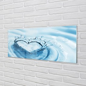 akrylový obraz Vodní kapky srdce 120x60 cm