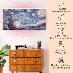 Klarstein Wonderwall Air Art Smart, infračervený ohřívač, 120 x 60 cm, 700 W, aplikace, hvězdy