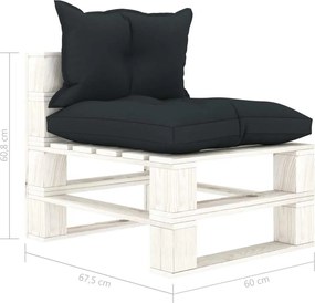 vidaXL 6dílná zahradní sedací souprava z palet + podušky dřevo [3052390] Barva: Krémová a bílá
