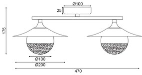 ACA DECOR Přisazené svítidlo LAYLA max. 2x25W/G9/230V/IP20