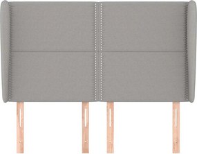 Čelo postele typu ušák světle šedé 147x23x118/128 cm textil 3117814