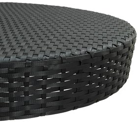 Zahradní stůl černý 75,5 x 106 cm polyratan - Default Title