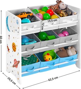 Dětská knihovna, úložný box na hračky, bílá