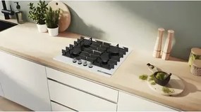 Bosch Serie 6 PPP6A2I40 bílo-černá / Plynová varná deska / 60 cm / 4 h
