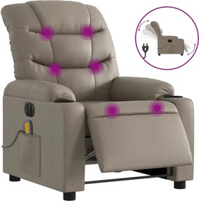 Elektrické masážní polohovací křeslo cappuccino umělá kůže 3206598