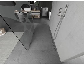 Mexen Kioto, průchozí sprchová zástěna 100 x 200 cm, 8mm sklo čiré/bílý vzor, 2x chromová stabilizační rozpěra, 800-100-002-01-97
