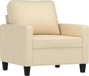 Křeslo s podnožkou krémové 60 cm textil 3201031