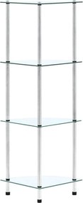 4patrová police průhledná 30 × 30 × 100 cm tvrzené sklo 249515