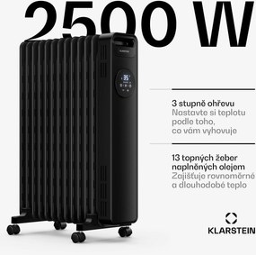 Klarstein Olejový radiátor Thermaxx | 2500 W | 25 m² | 3 režimy | 7 až 35 °C | 44 cm x 64 cm