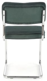 Jídelní židle VALDA — kov, látka, tmavě zelená
