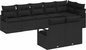 Set pohovek 8 ks Černá polyratan 3346433