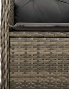 5dílný zahradní bistro set s poduškami šedý polyratan 3277020