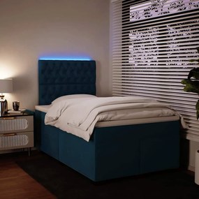 Box spring postel s matrací modrá 120 x 200 cm samet 3293192