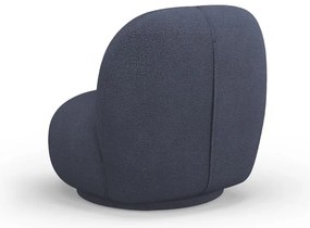 Tmavě modré křeslo z textilie bouclé Chuck – Micadoni Home
