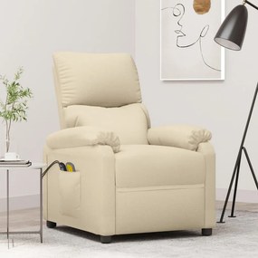Elektrické masážní křeslo krémové textil 3073826