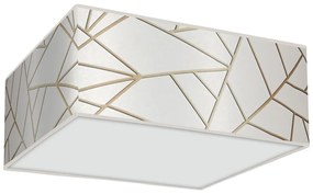 Stropní svítidlo Ziggy Square, 1x bílé/zlaté textilní stínítko, (bílé plexisklo), (50 cm)