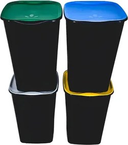 Belli e Forti odpadkový koš RECYCLING černý, modré víko / Odpadkový ko