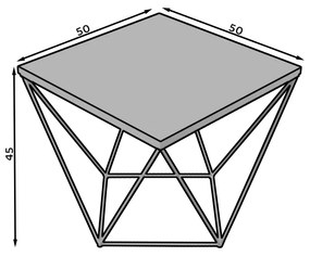 ADRK Konferenční stolek DIANA B-A 50, dub artisan/černá