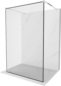 Mexen Kioto, průchozí sprchová zástěna 140 x 200 cm, 8mm sklo čiré/černý vzor, 2x chromová stabilizační rozpěra, 800-140-002-01-70