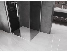 Mexen Velar, sprchový kout s posuvnými dveřmi 100 x 80 cm, 8mm šedé sklo, bílá matná, 871-100-080-41-20