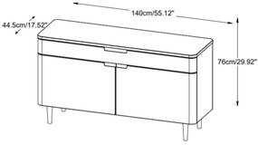 Bílá lakovaná komoda Unique Furniture Amalfi 140 x 44 cm