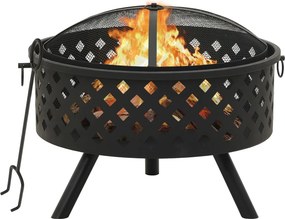 Rustikální přenosné ohniště s pohrabáčem 68 cm XXL ocel 311890